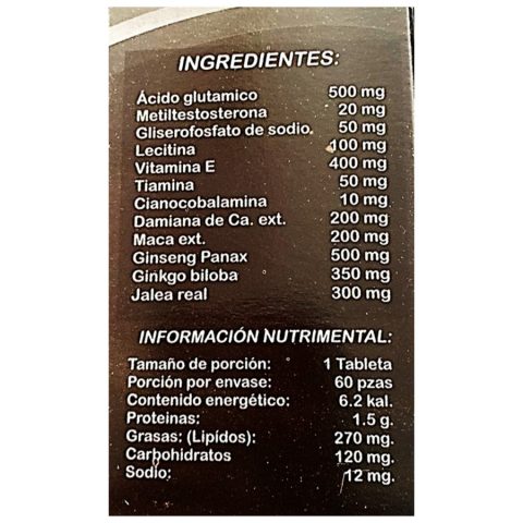 M Force Con 60 Tabletas Tratamiento Sexual Masculino Con Damiana Maca ...